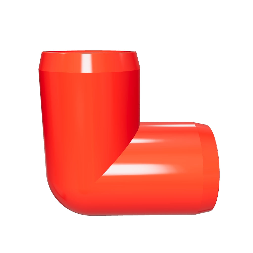 1 in. 3-Way Furniture Grade PVC Elbow Fitting - Red | FORMUFIT