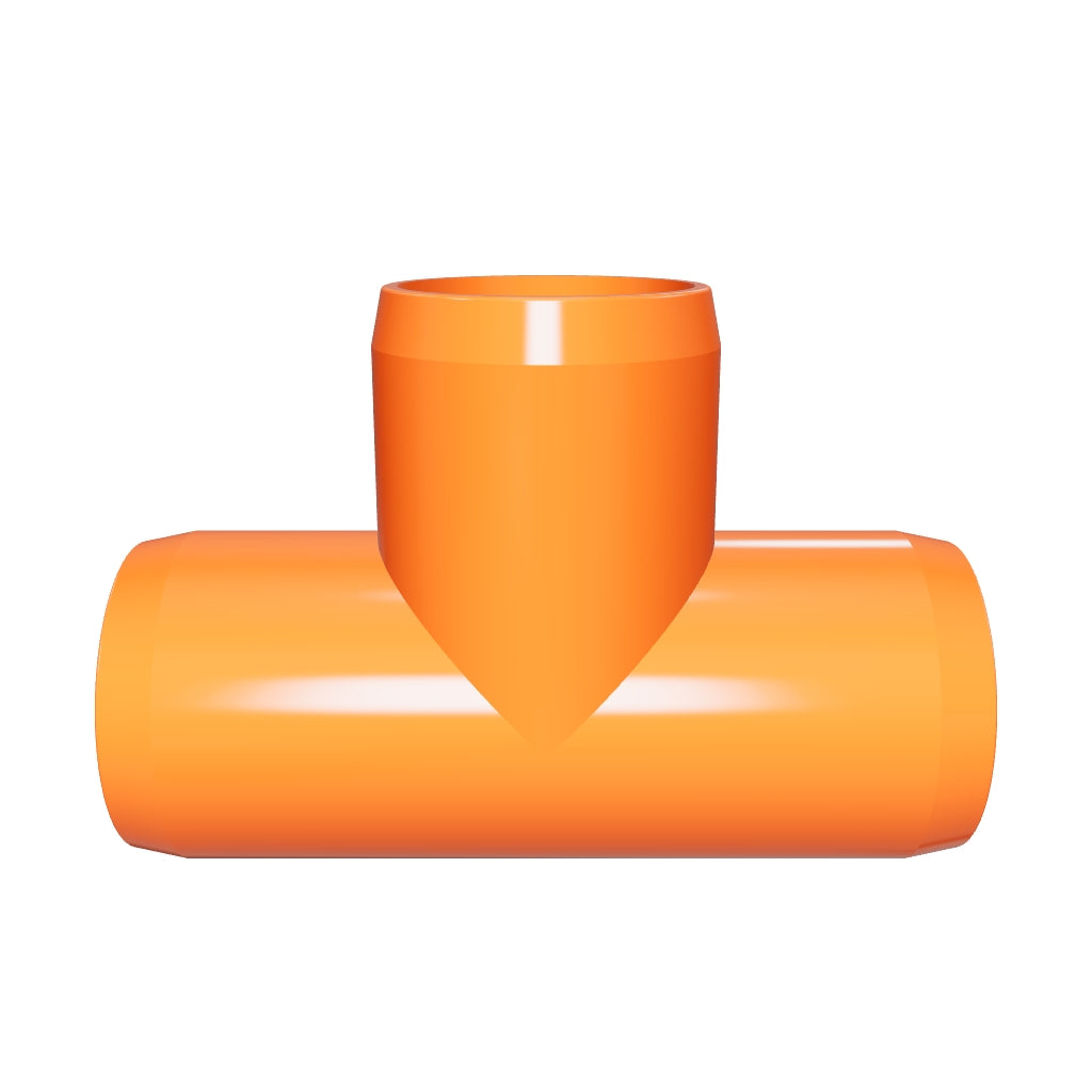 1 in. 4-Way Furniture Grade PVC Tee Fitting - Orange | FORMUFIT