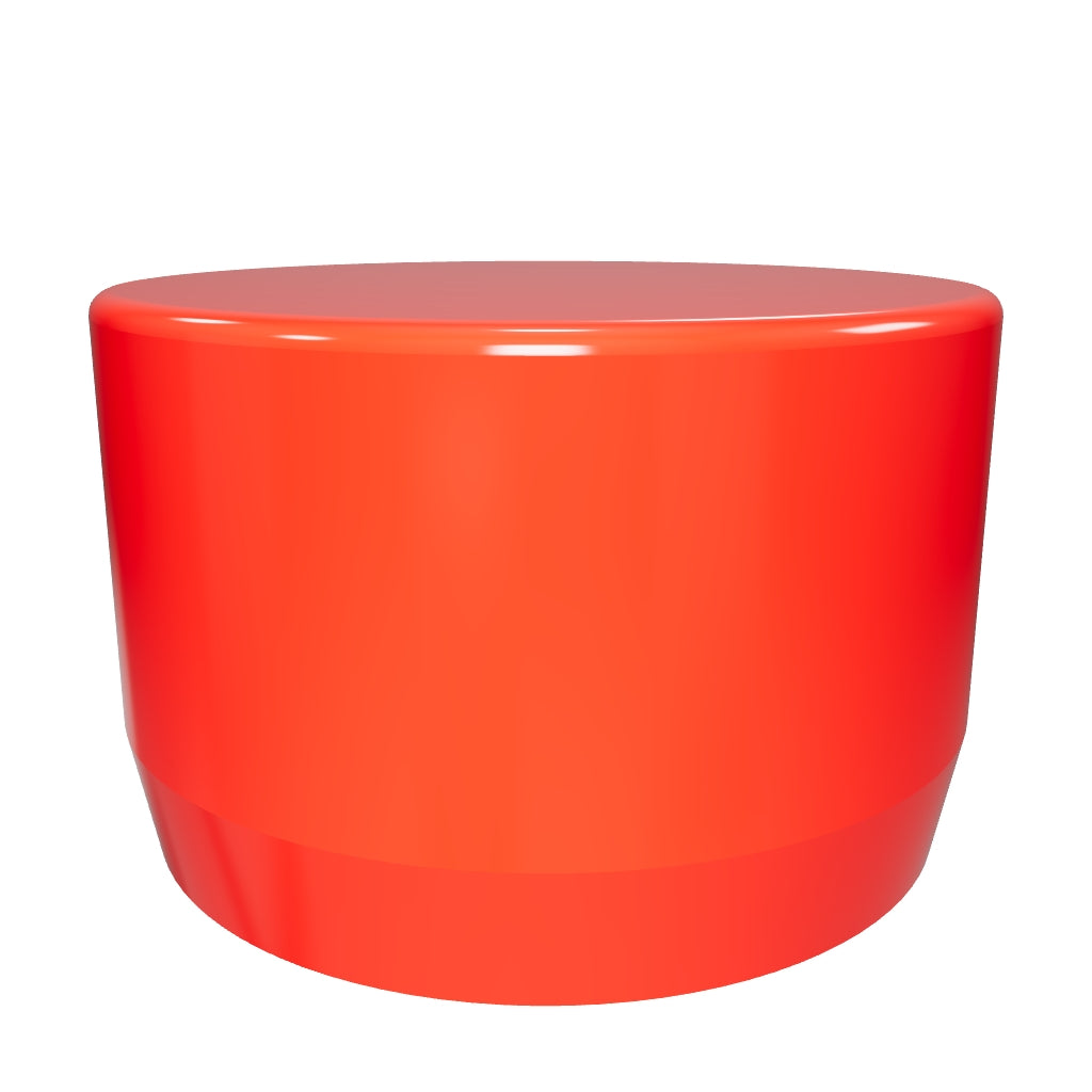 1 in. External Flat Furniture Grade PVC End Cap - Red | FORMUFIT