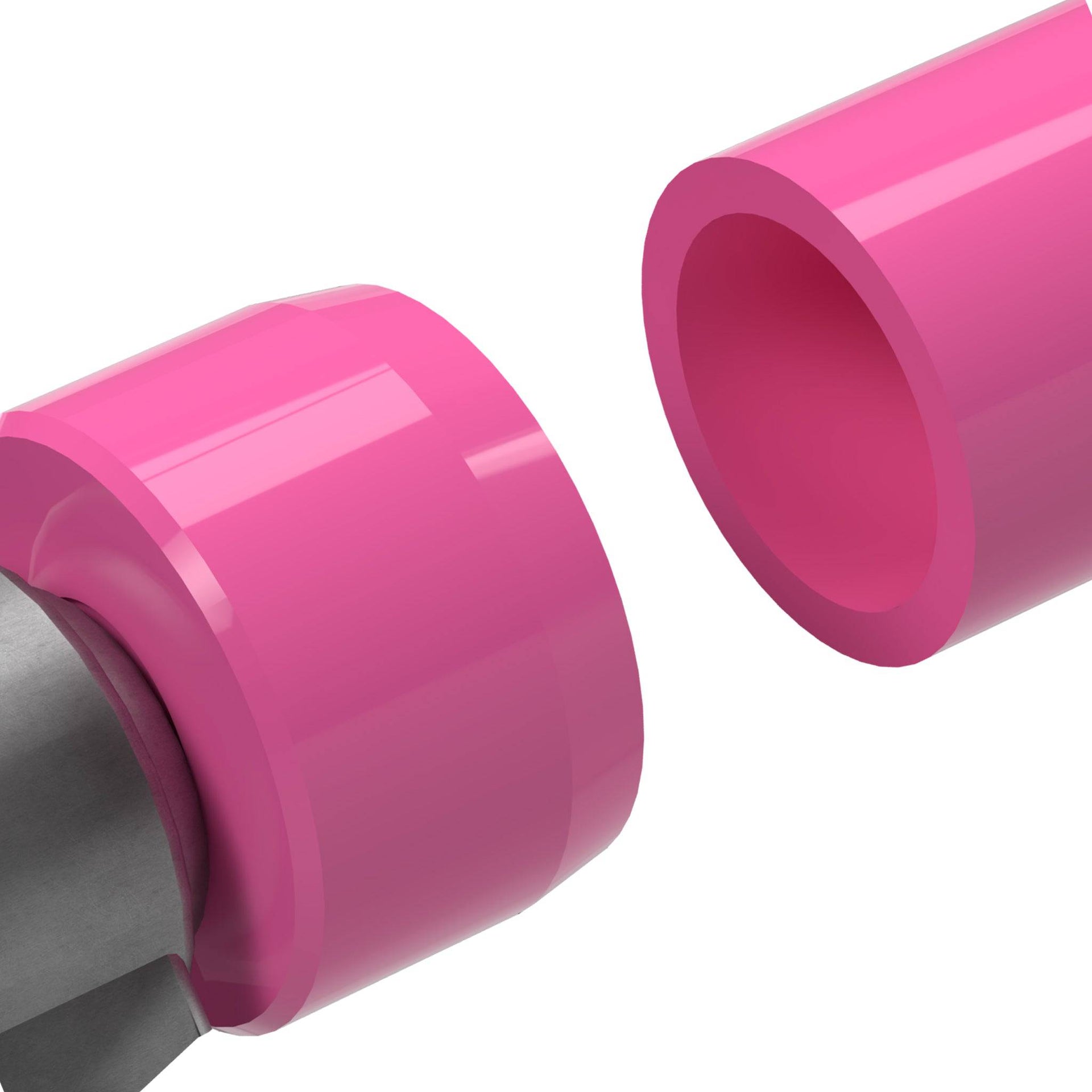 1-1/4 in. Caster Pipe Cap - Furniture Grade PVC - Pink | FORMUFIT