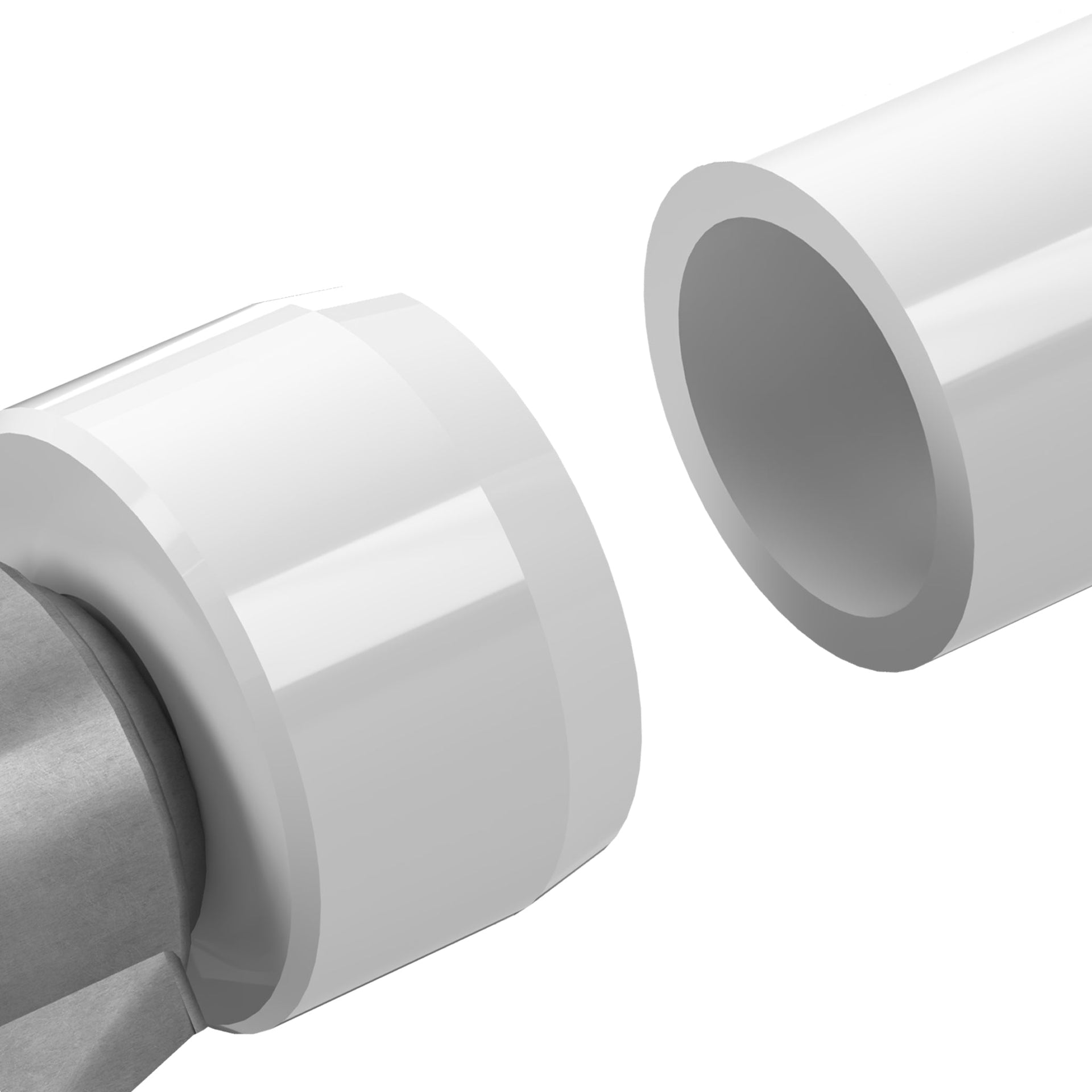 1-1/4 in. Caster Pipe Cap - Furniture Grade PVC - White | FORMUFIT