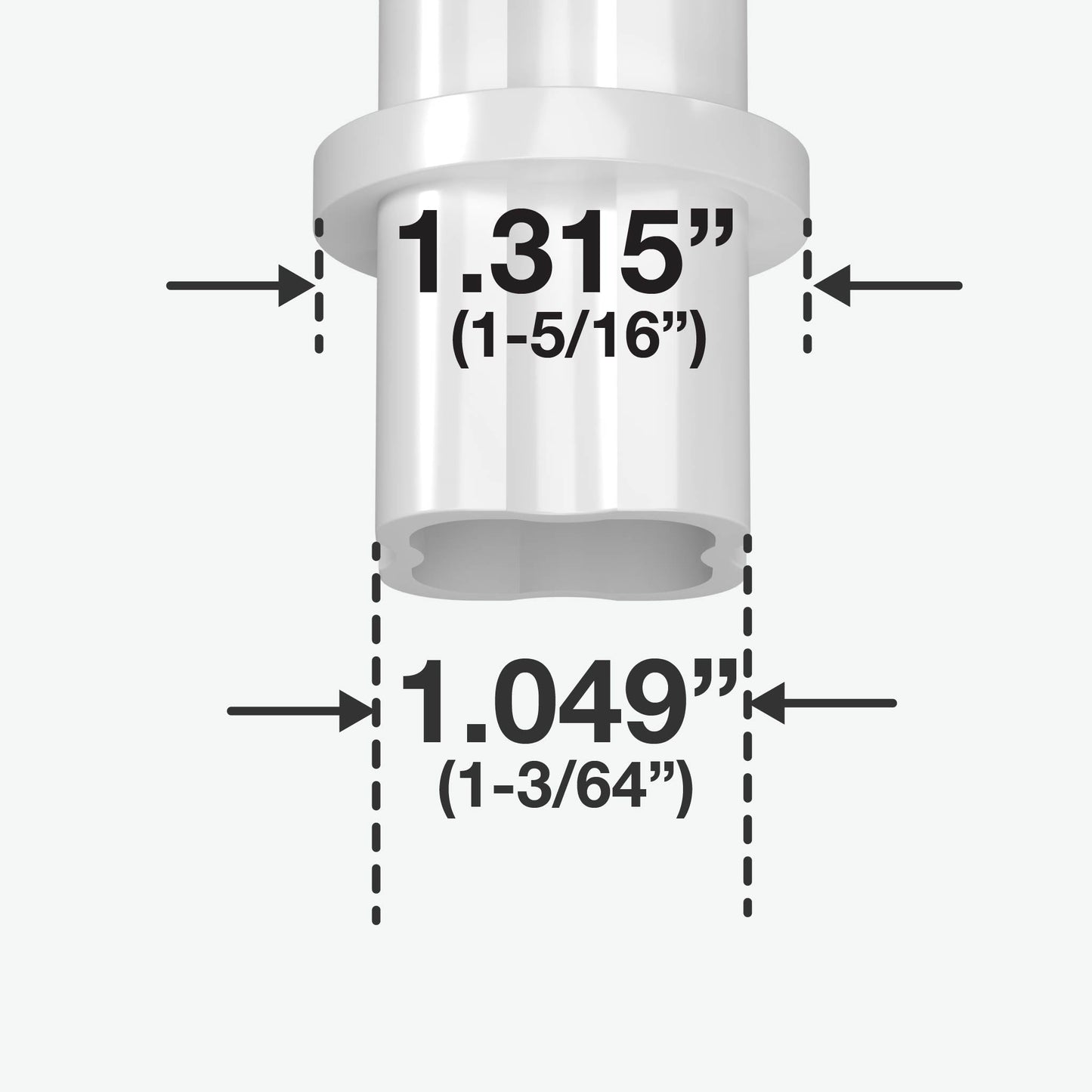 1 in. Internal Furniture Grade PVC Coupling - White | FORMUFIT
