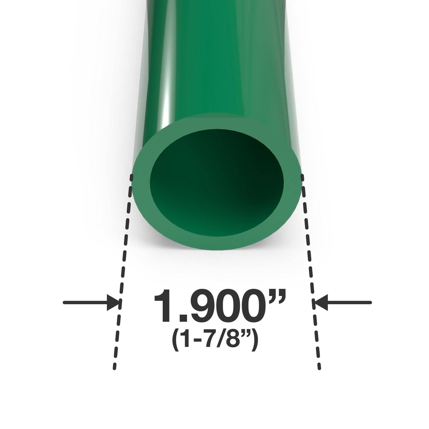 1-1/2 in. Sch 40 Furniture Grade PVC Pipe - Green | FORMUFIT