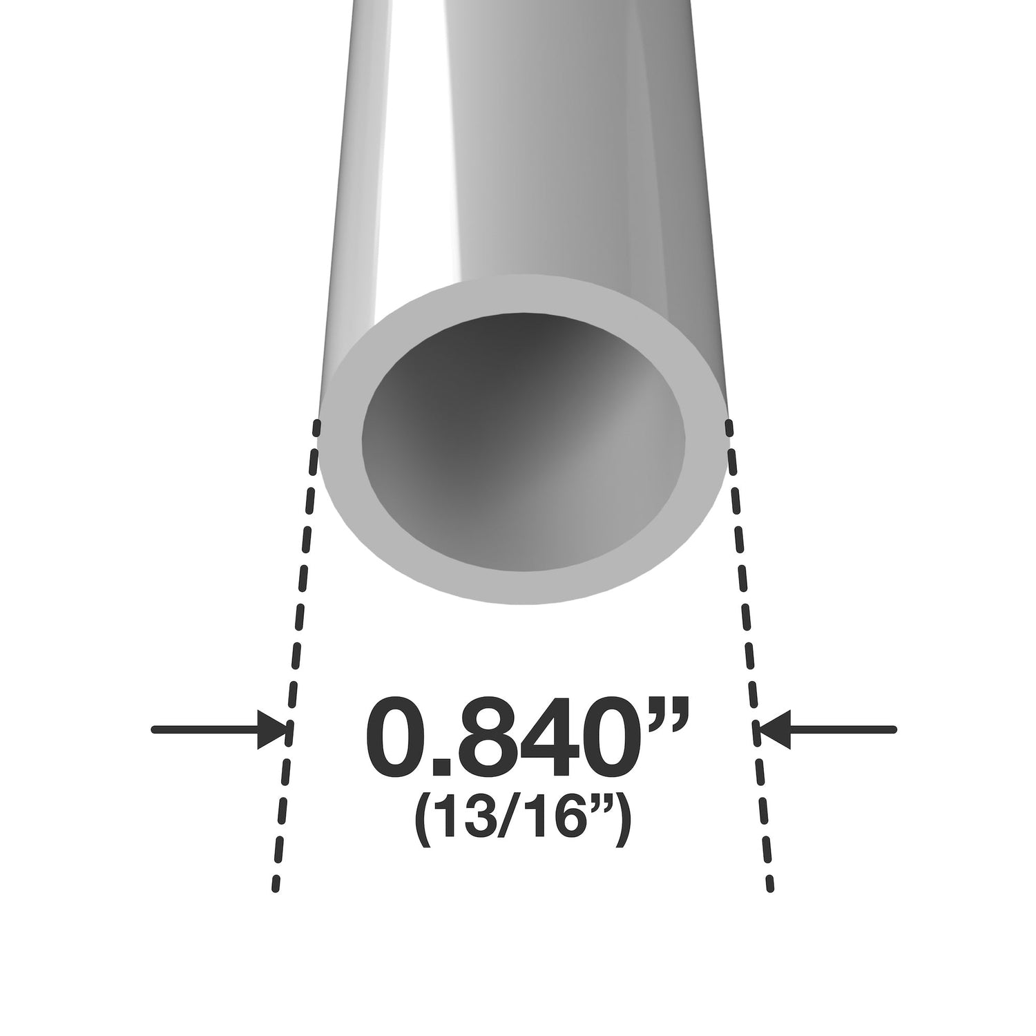 1/2 in. Sch 40 Furniture Grade PVC Pipe - Gray | FORMUFIT