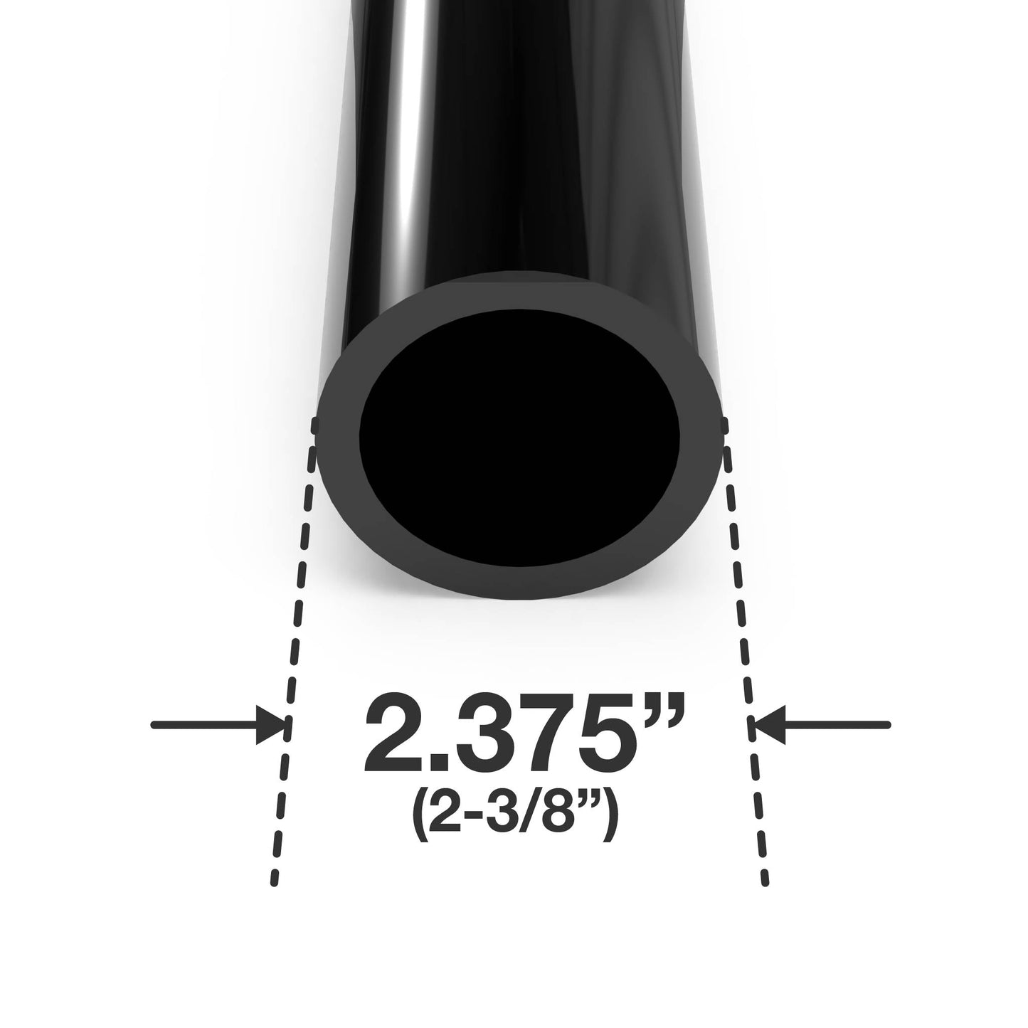 2 in. Sch 40 Furniture Grade PVC Pipe - Black | FORMUFIT