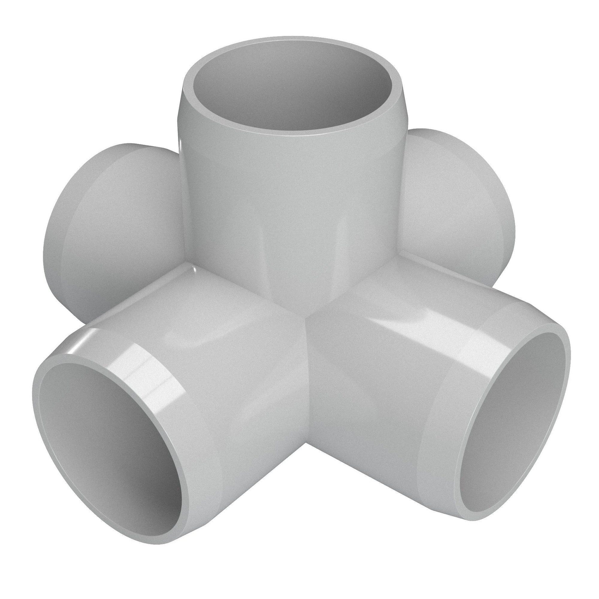 5-Way PVC Center Cross | FORMUFIT Furniture Grade Fittings