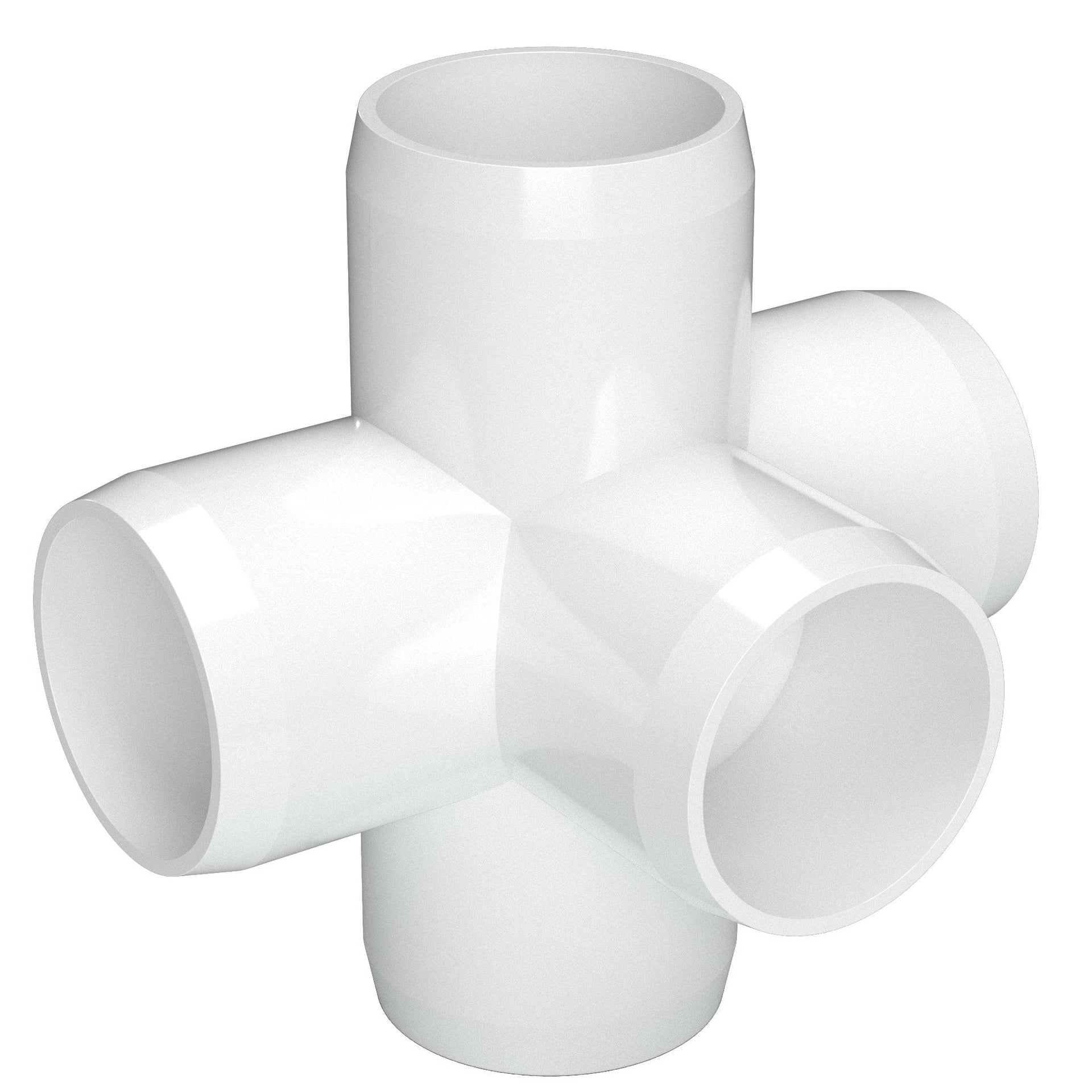 1/2 in. 5-Way Furniture Grade PVC Cross Fitting - White | FORMUFIT