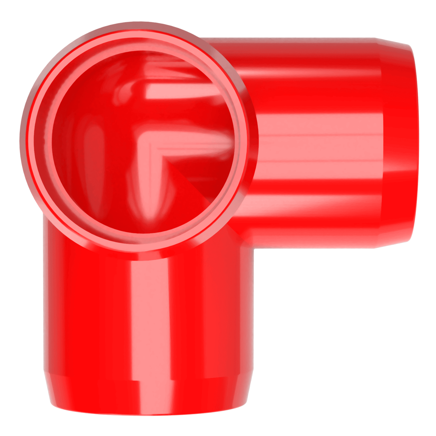 1 in. 3-Way Furniture Grade PVC Elbow Fitting - Red | FORMUFIT