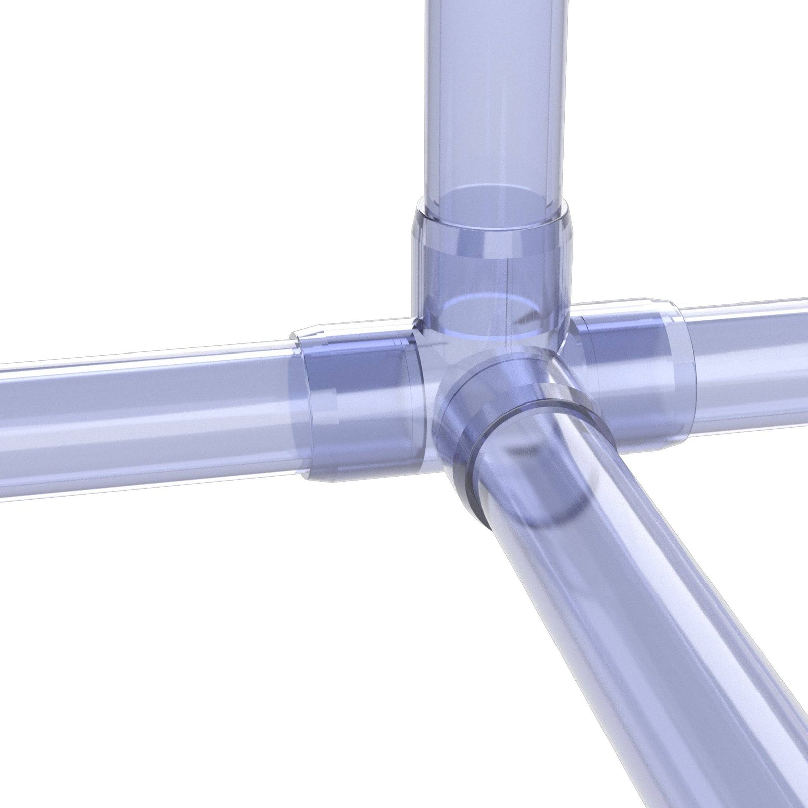 Clear 4-Way PVC Tees | Furniture Grade Fittings – FORMUFIT