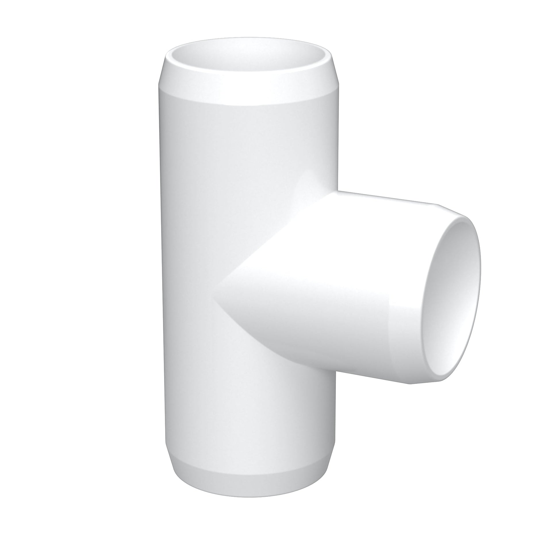 1-1/2 in. Furniture Grade PVC Tee Fitting - White | FORMUFIT